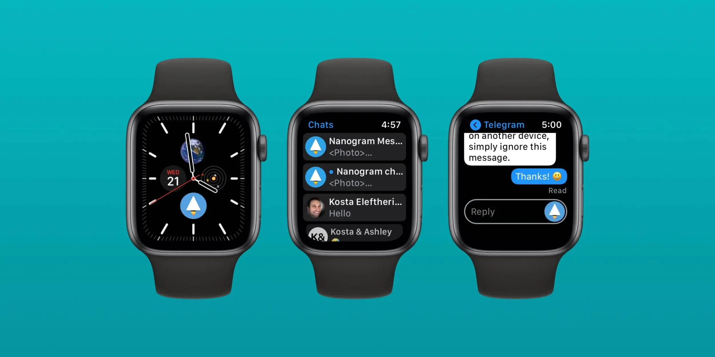 Nanogram Messenger mang trải nghiệm Telegram đầy đủ lên Apple Watch
