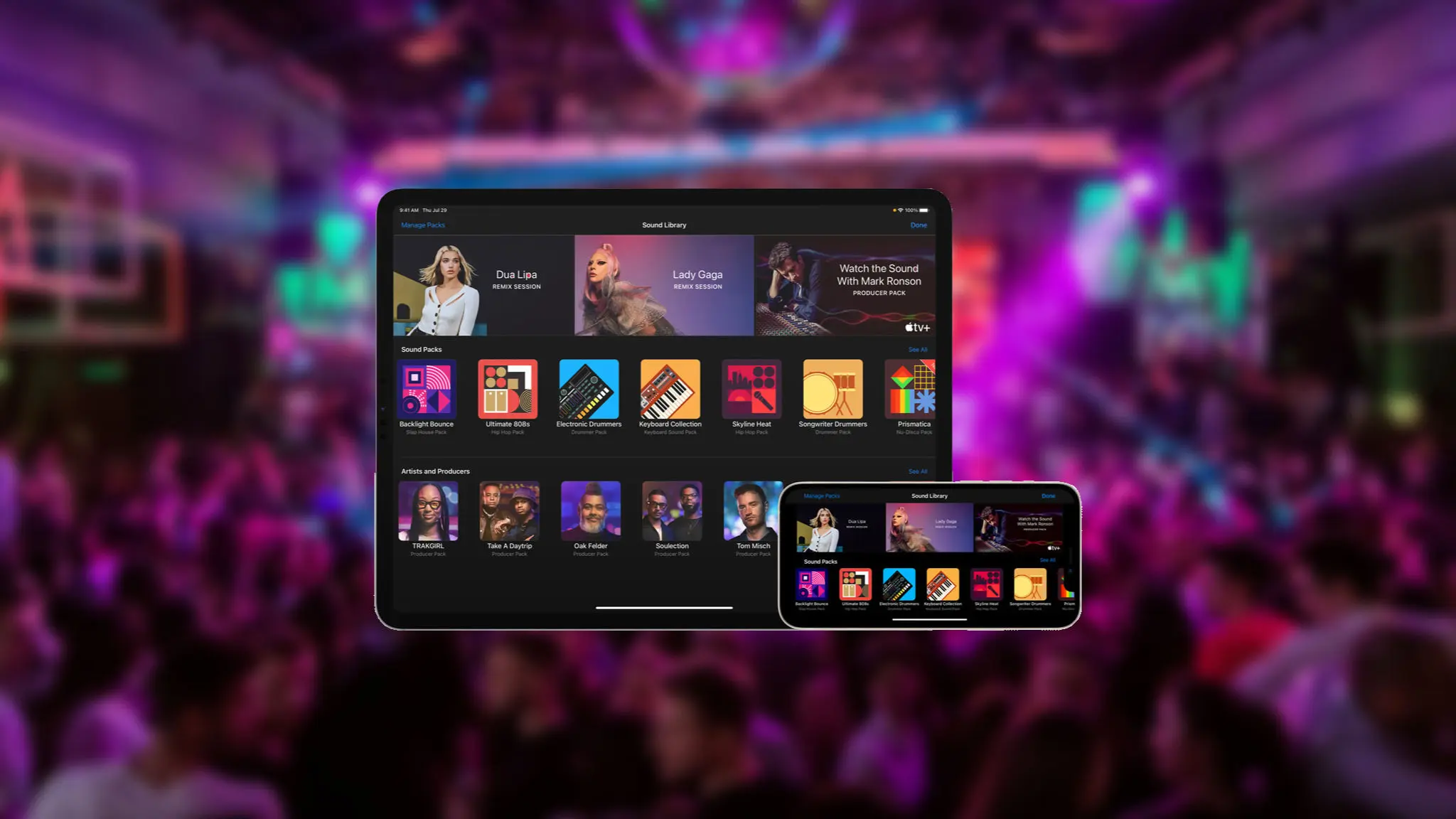 GarageBand Sound Packs học Mixing với các nghệ sỹ như Lady Gaga